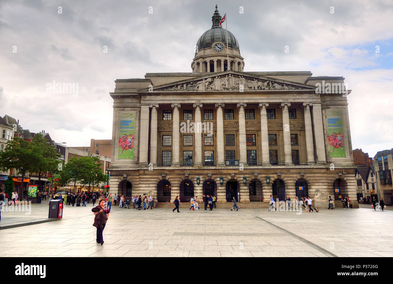 Nottingham market square with council house Stock Photo - Alamy