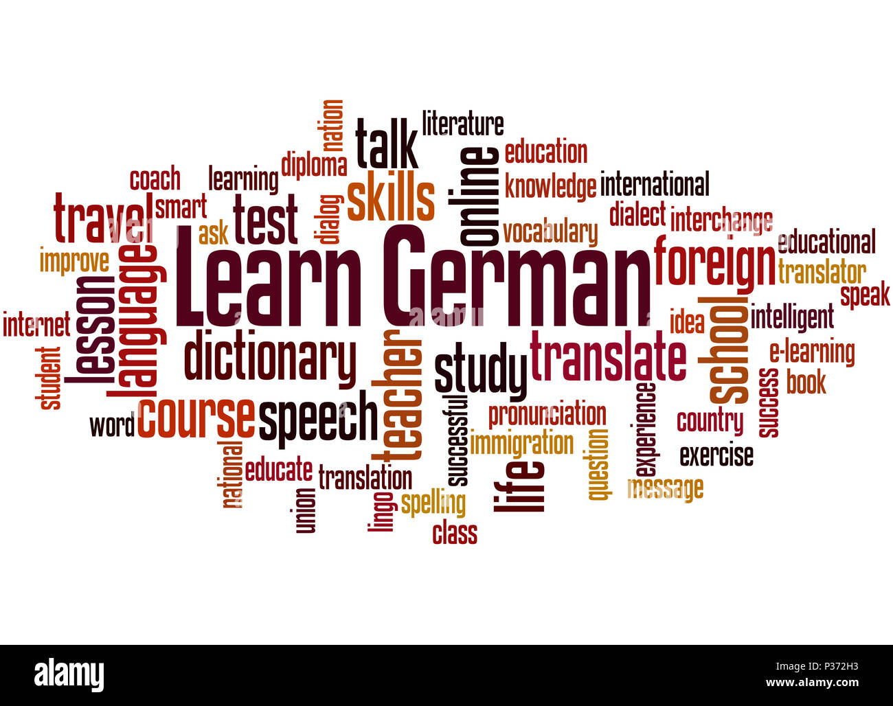 Learn German, word cloud concept on white background Stock Photo - Alamy