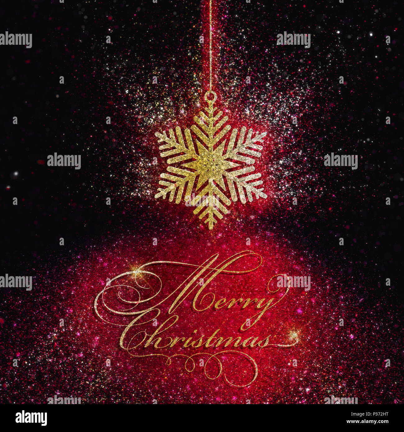 Decorative Glittery Christmas background with hanging snowflake Stock ...
