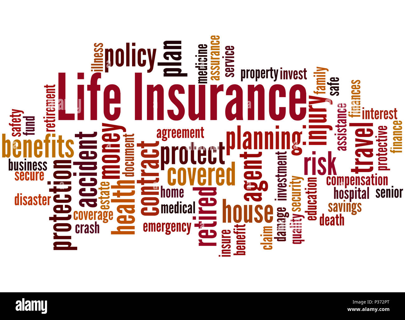 Life insurance, word cloud concept on white background Stock Photo - Alamy