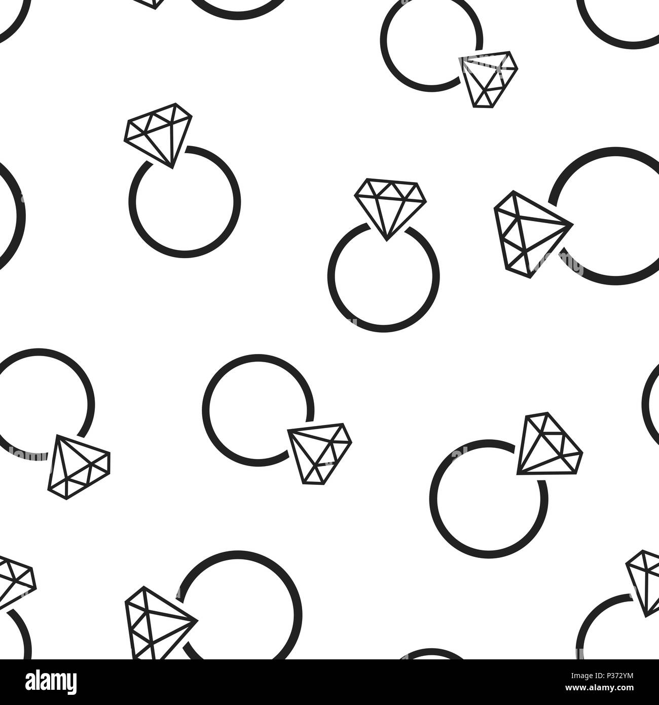 Engagement Ring With Diamond Icon Seamless Pattern Background Business Concept Vector