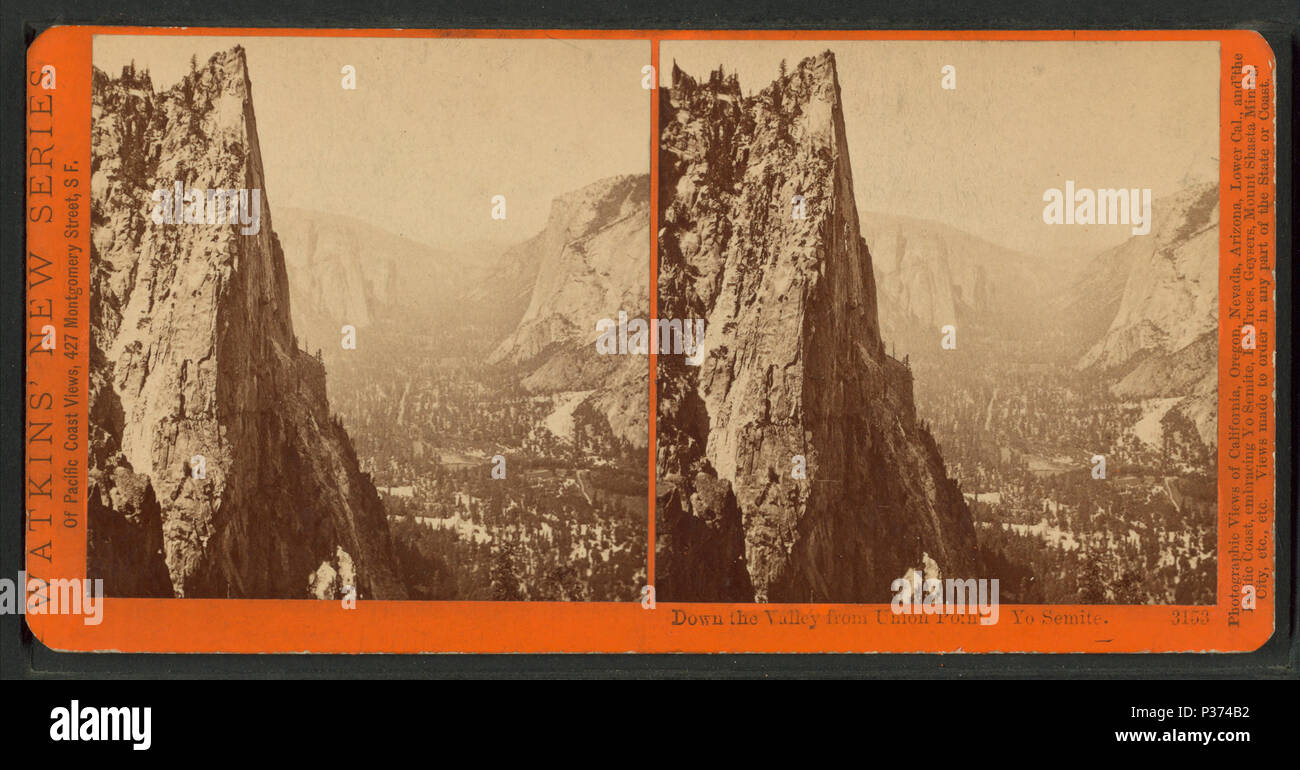 88 Down the Valley from Union Point, Yosemite, by Watkins, Carleton E ...