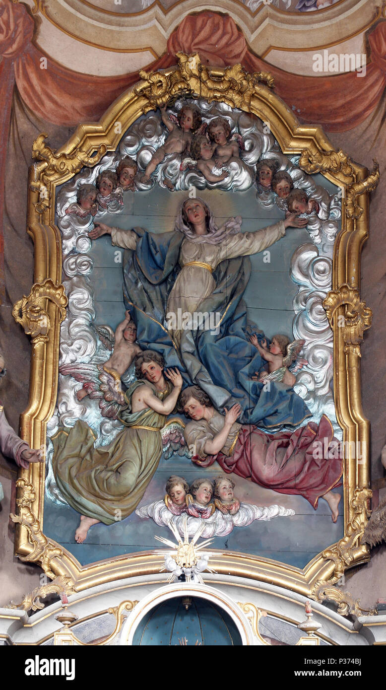 Assumption of the Virgin Mary, main altar in the parish church of ...