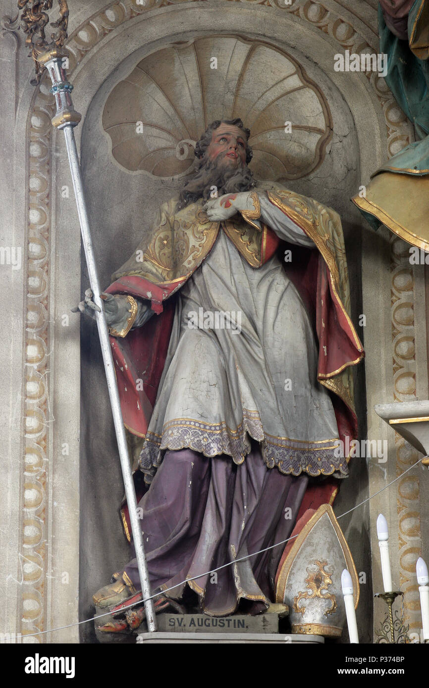 Saint Augustine, main altar in the parish church of Assumption in Sveta ...