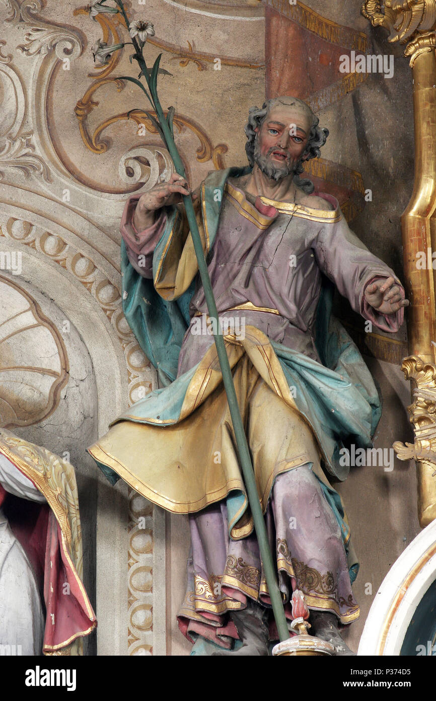 Saint Joseph, main altar in the parish church of Assumption in Sveta ...