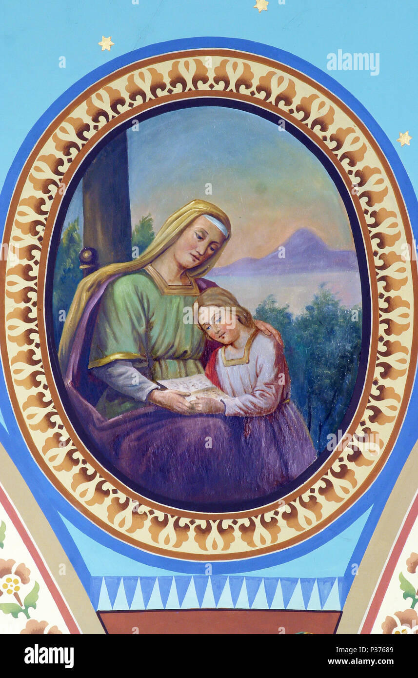 Saint Anne with the Virgin Mary, fresco in the Parish Church of the ...