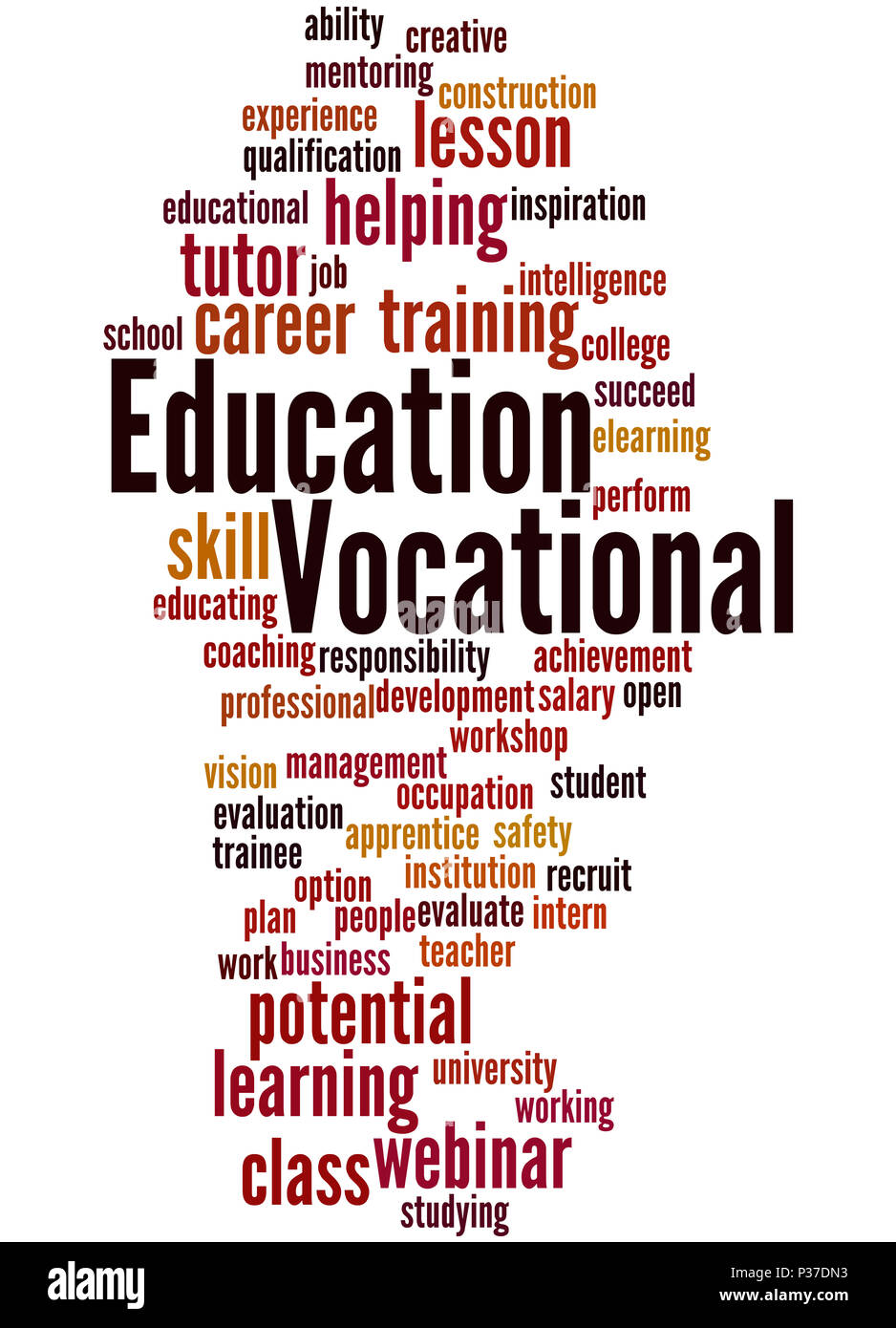 Vocational Education Word Cloud Concept On White Background Stock