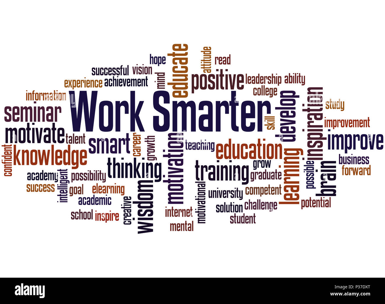 Work Smarter, word cloud concept on white background Stock Photo - Alamy