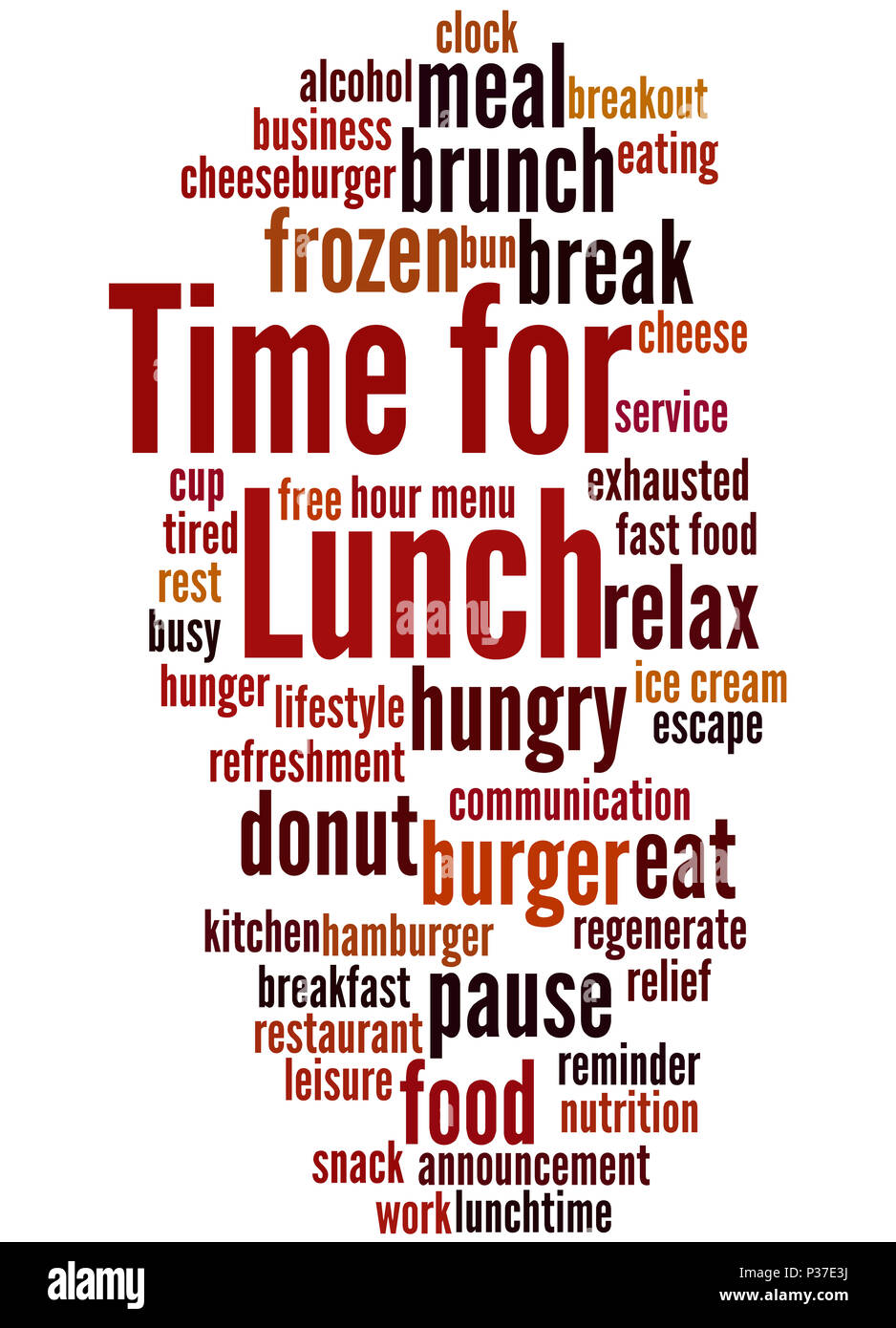 Time for Lunch, word cloud concept on white background Stock Photo - Alamy