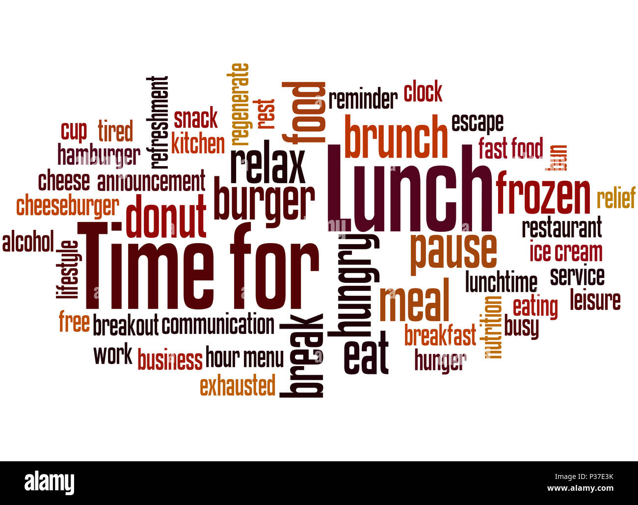 Time for Lunch, word cloud concept on white background Stock Photo - Alamy