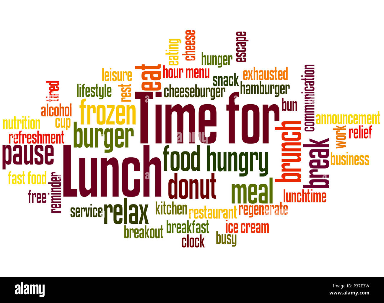 Time for Lunch, word cloud concept on white background Stock Photo - Alamy