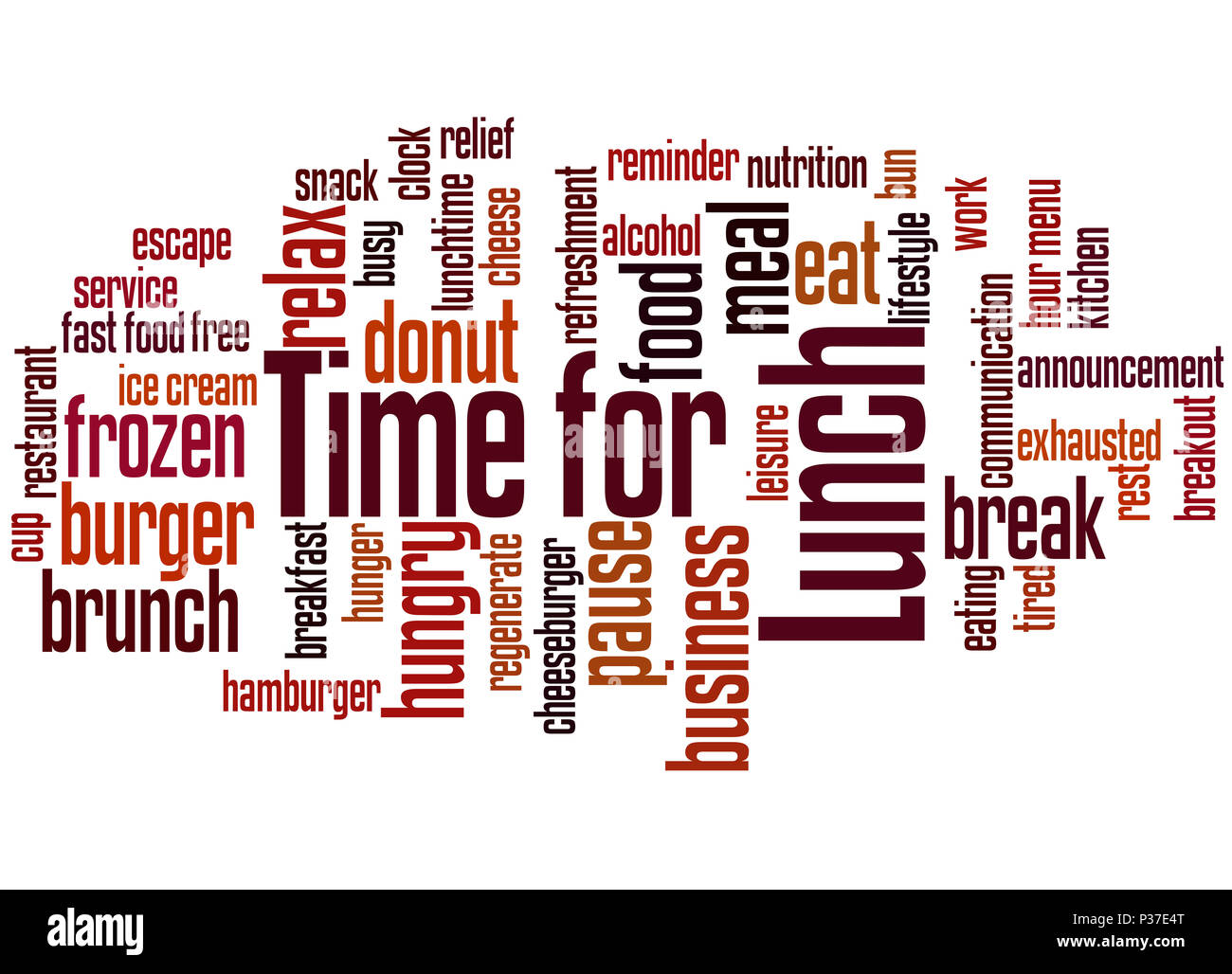 Time for Lunch, word cloud concept on white background Stock Photo - Alamy