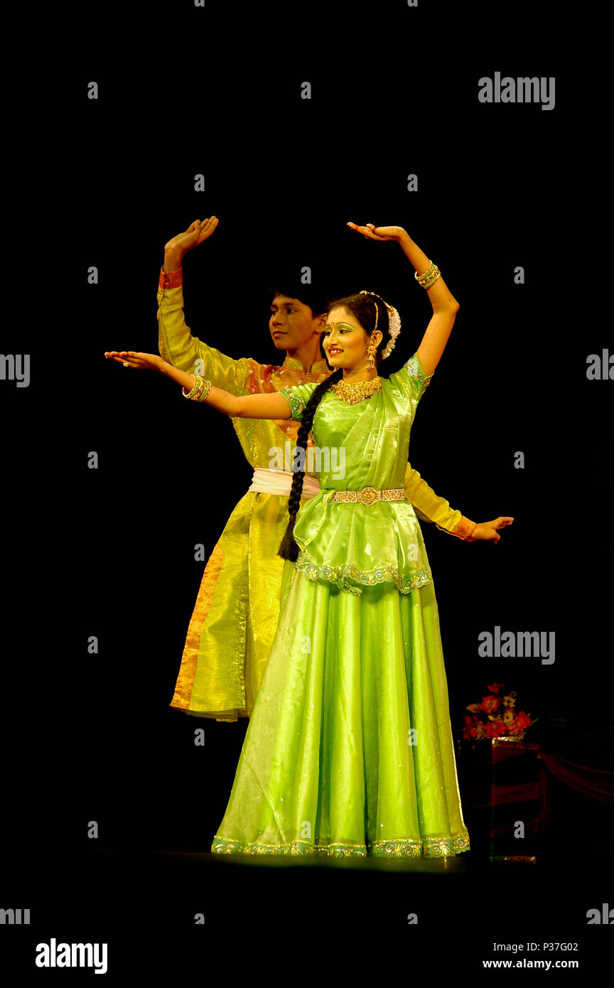 Dancers perform classical dance at a dance festival at Shilpakala ...
