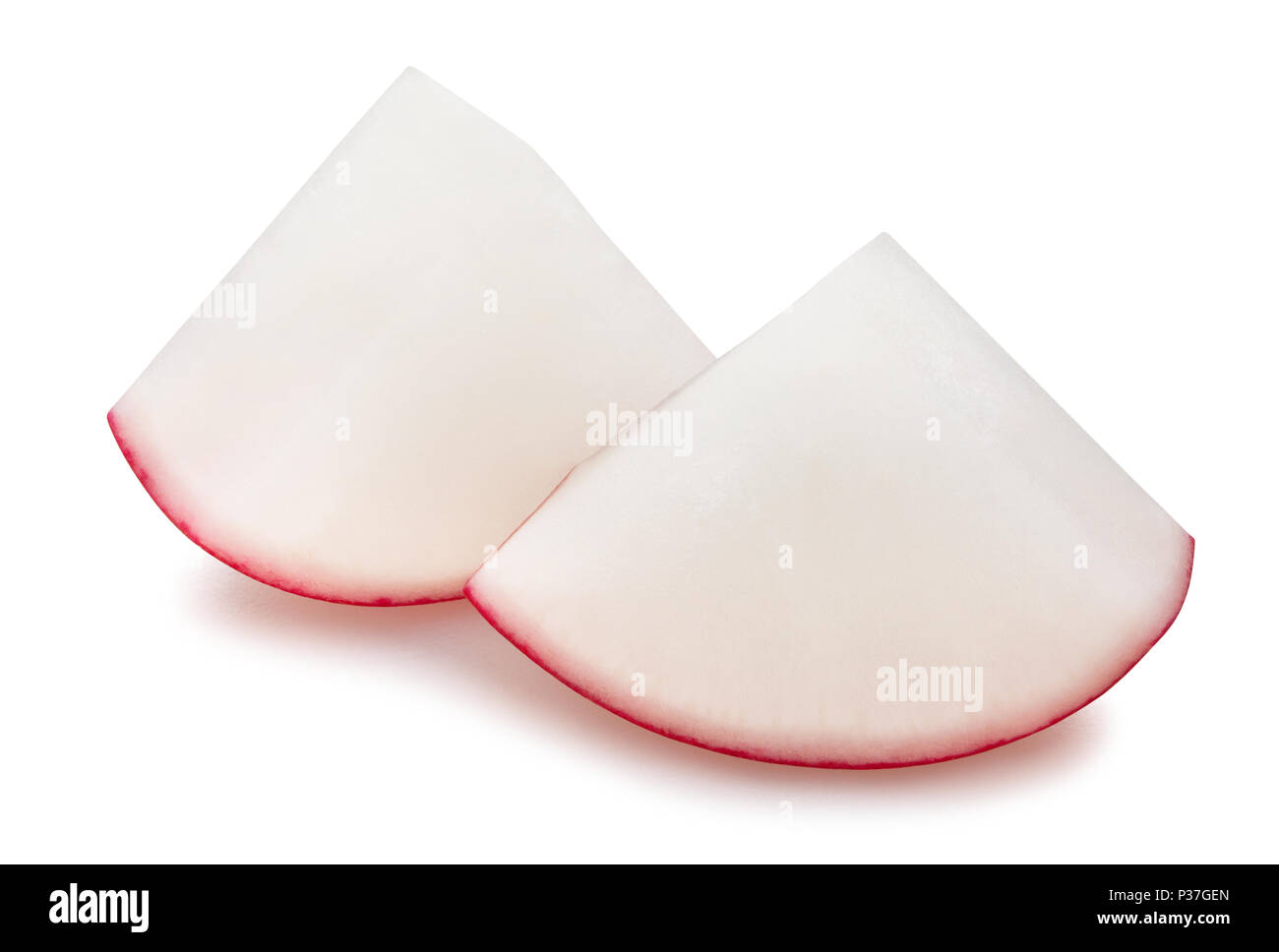 sliced radish path isolated Stock Photo - Alamy