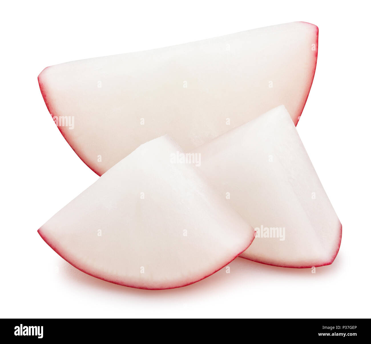 sliced radish path isolated Stock Photo - Alamy