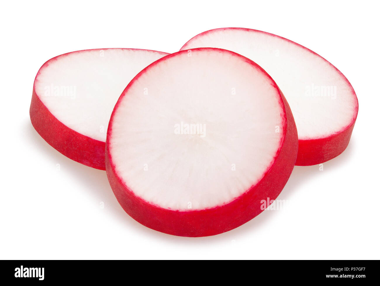 sliced radish path isolated Stock Photo - Alamy