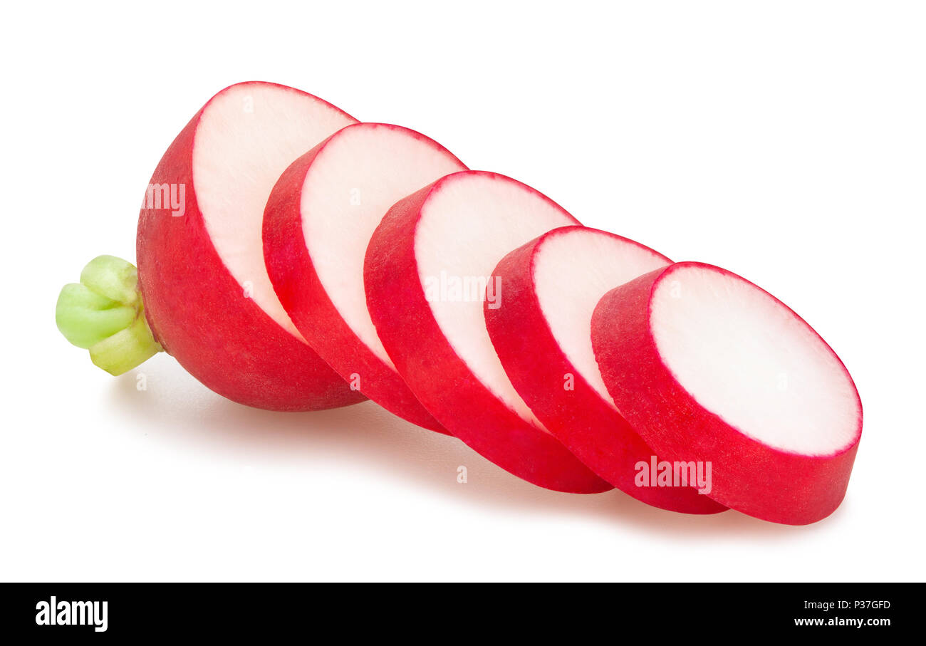sliced radish path isolated Stock Photo - Alamy