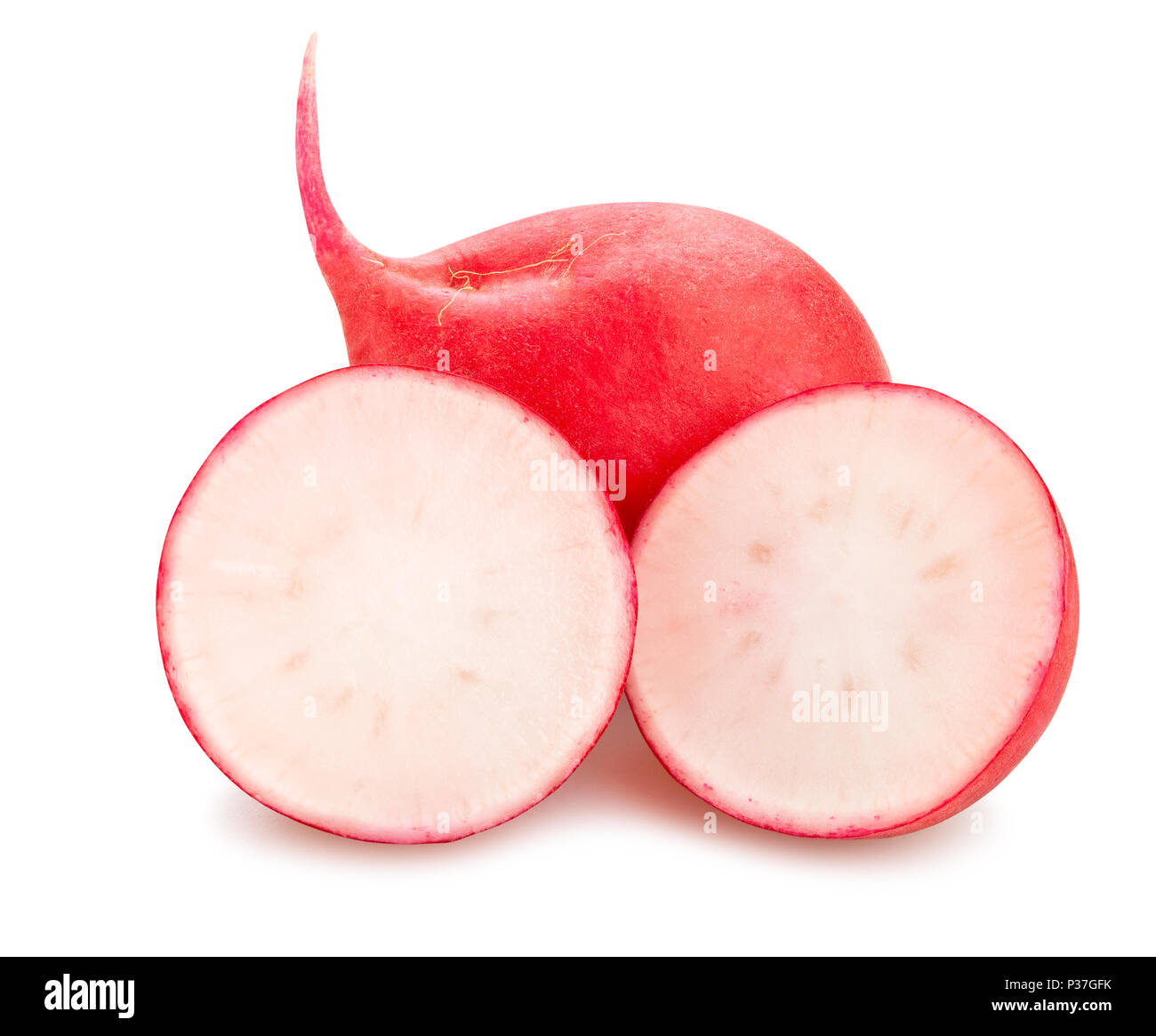 sliced radish path isolated Stock Photo - Alamy