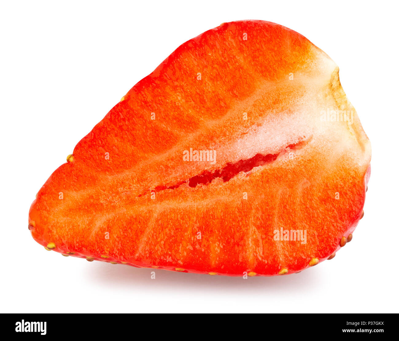 sliced strawberry path isolated Stock Photo - Alamy