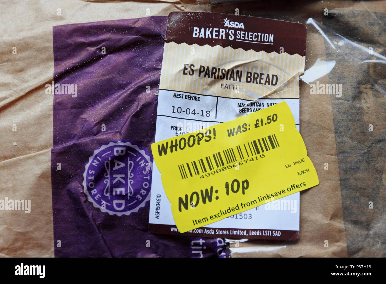 Reduced price sticker o Asda produce Stock Photo - Alamy