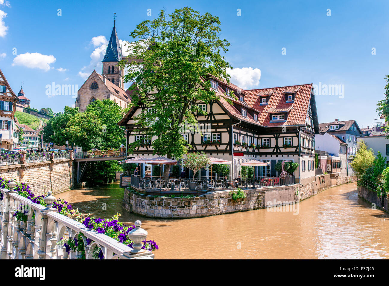 Historical houses in city center of Esslingen am Neckar, Germany Stock ...