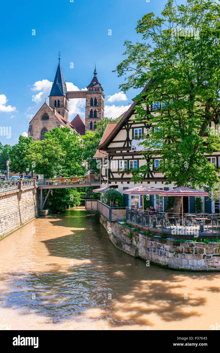 Historical houses in city center of Esslingen am Neckar, Germany Stock ...