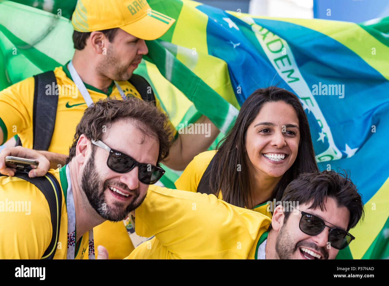 Brazilian fans cheer on their team hi-res stock photography and images ...