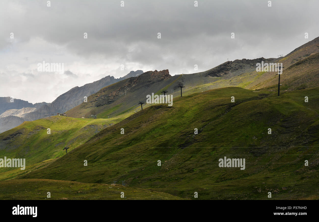 Beautiful landscape on the Route des Grandes Alpes with Col de l'Iseran ...