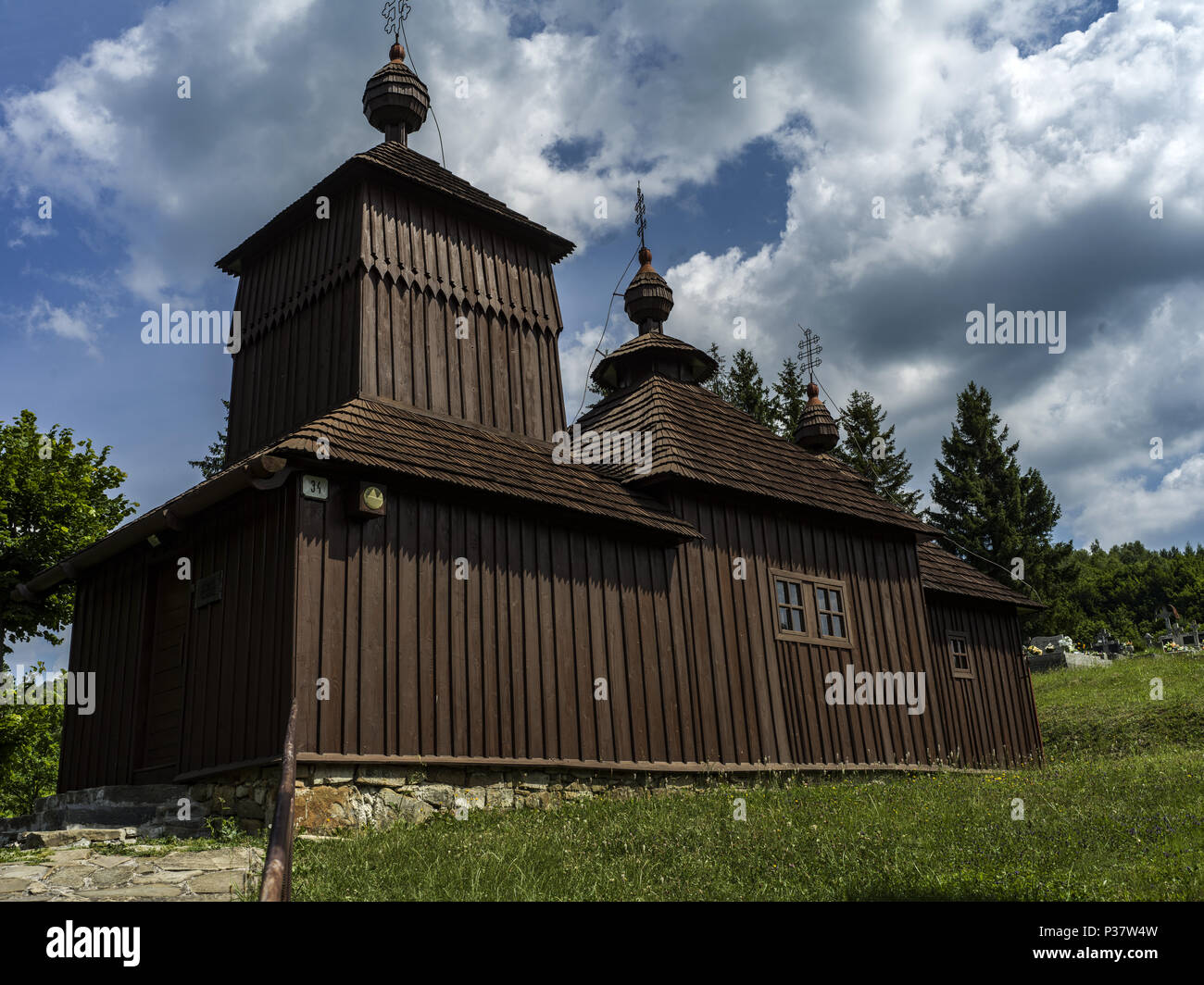 Wooden church in eastern Slovakia - Korejovce Stock Photo - Alamy