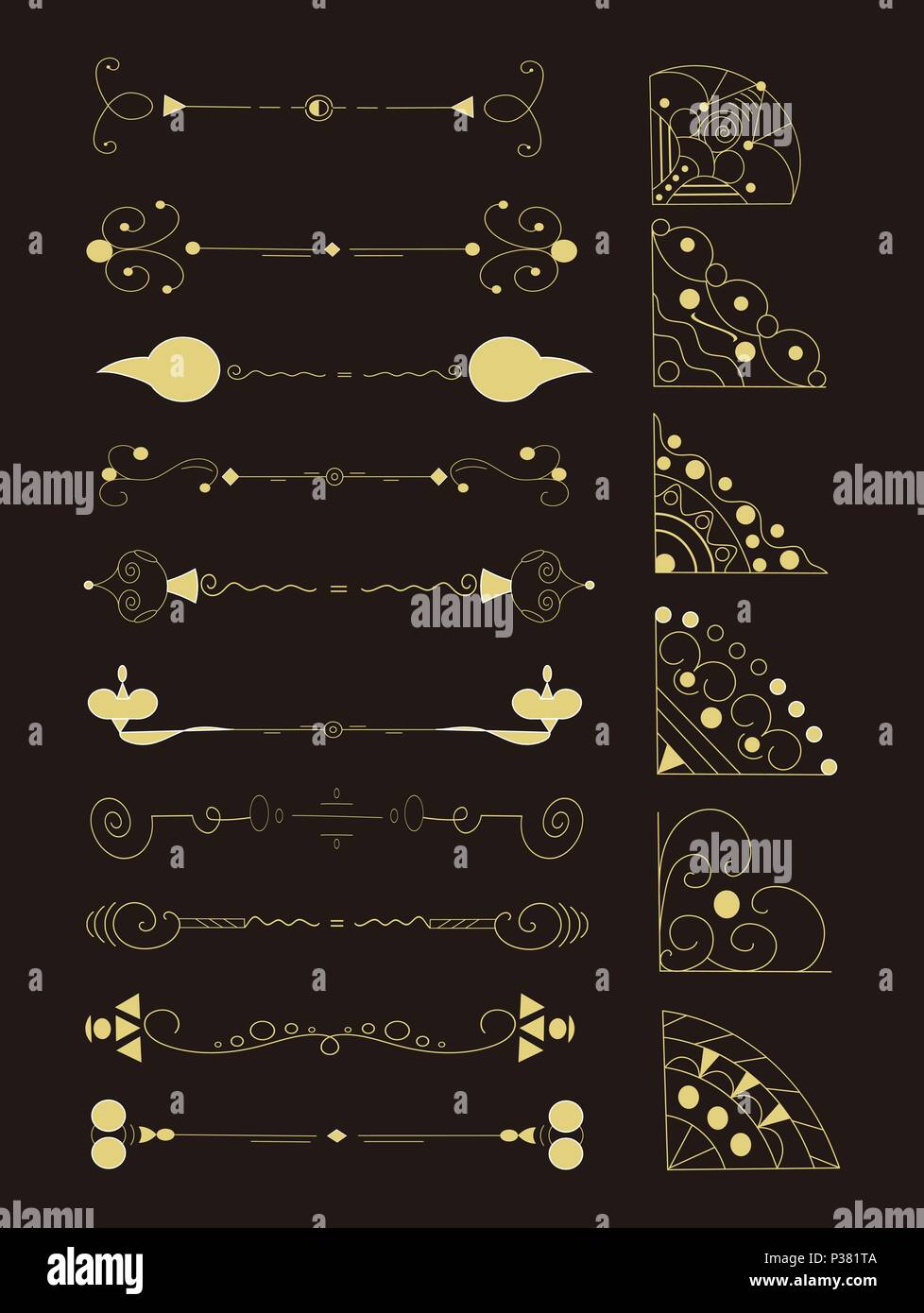 Hand drawn vector dividers.Hand drawn vector dividers. Lines, borders ...