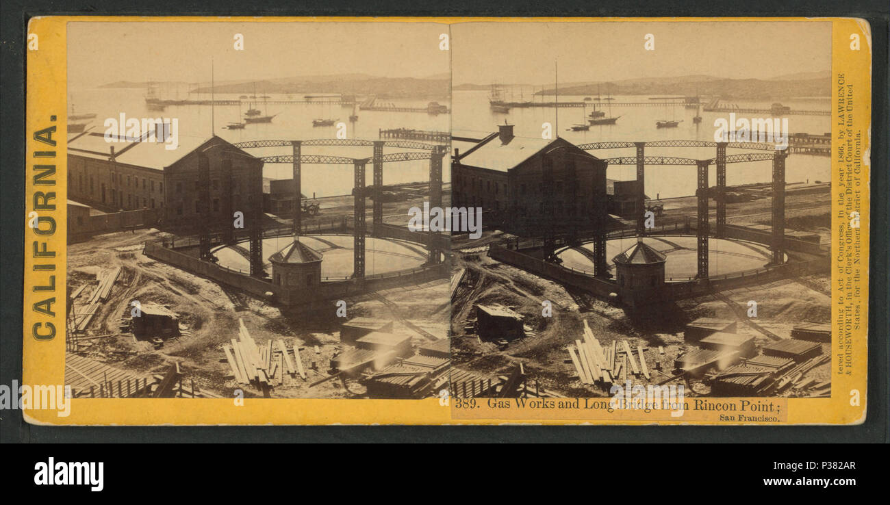 118 Gas Works and Long Bridge from Rincon Point, San Francisco, by ...