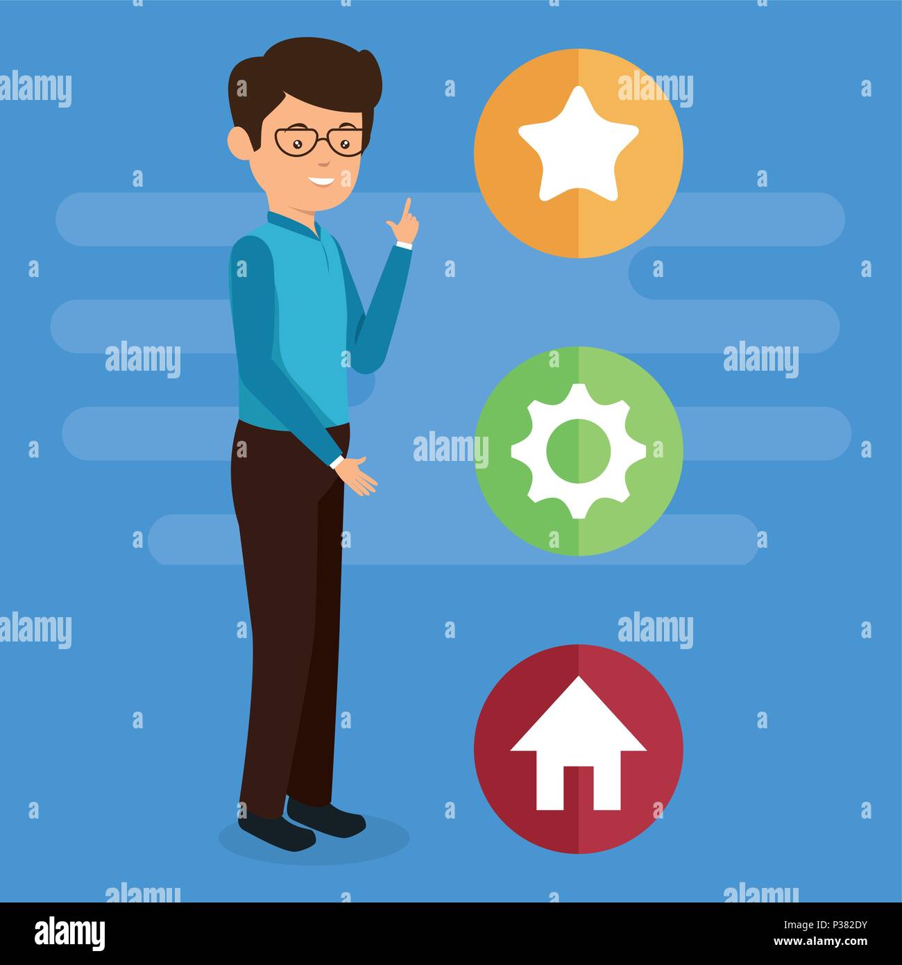 avatar man with social media marketing vector illustration design Stock ...