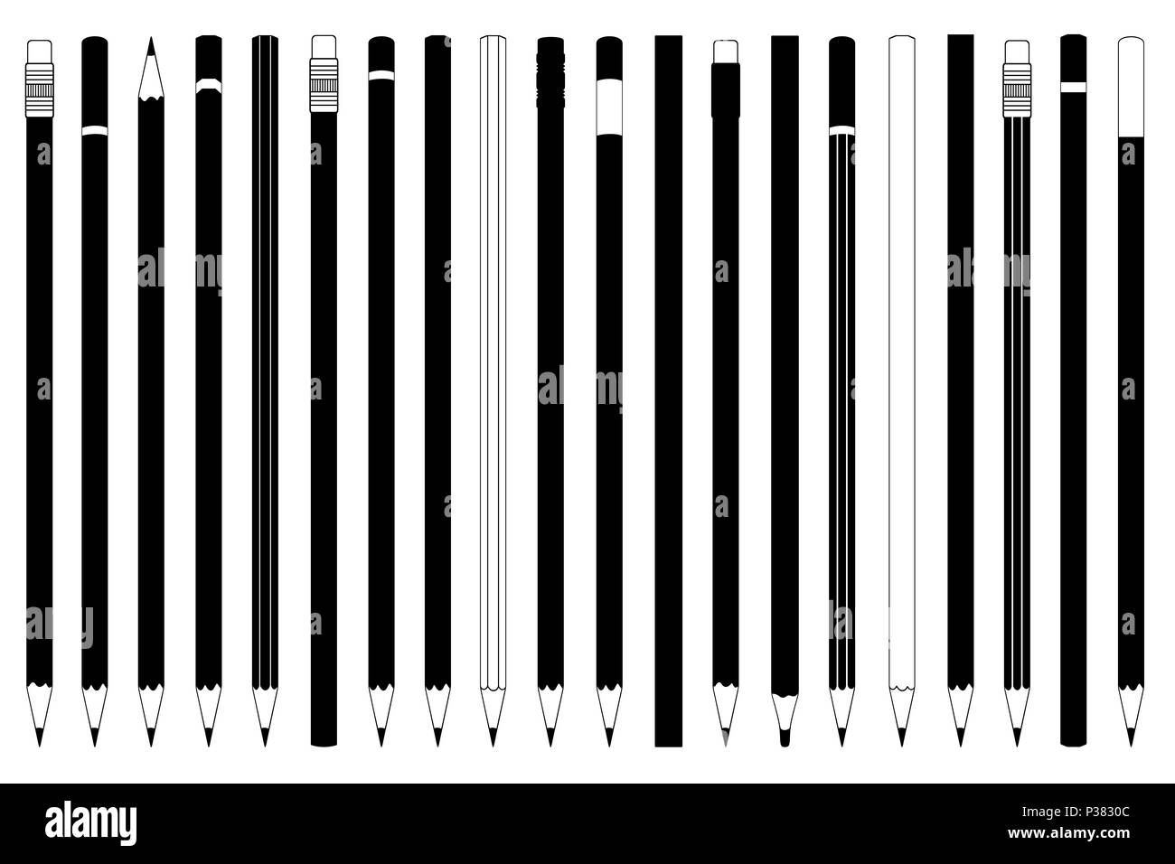 Set of different pencils isolated on white Stock Photo - Alamy