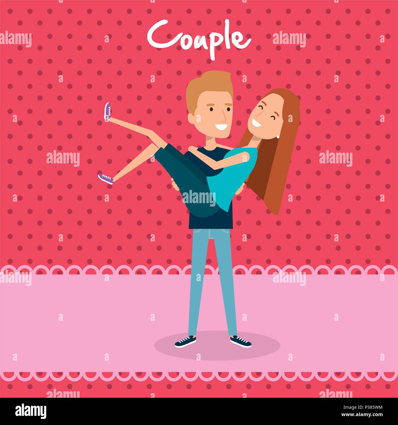 lovers couple avatars characters vector illustration design Stock ...
