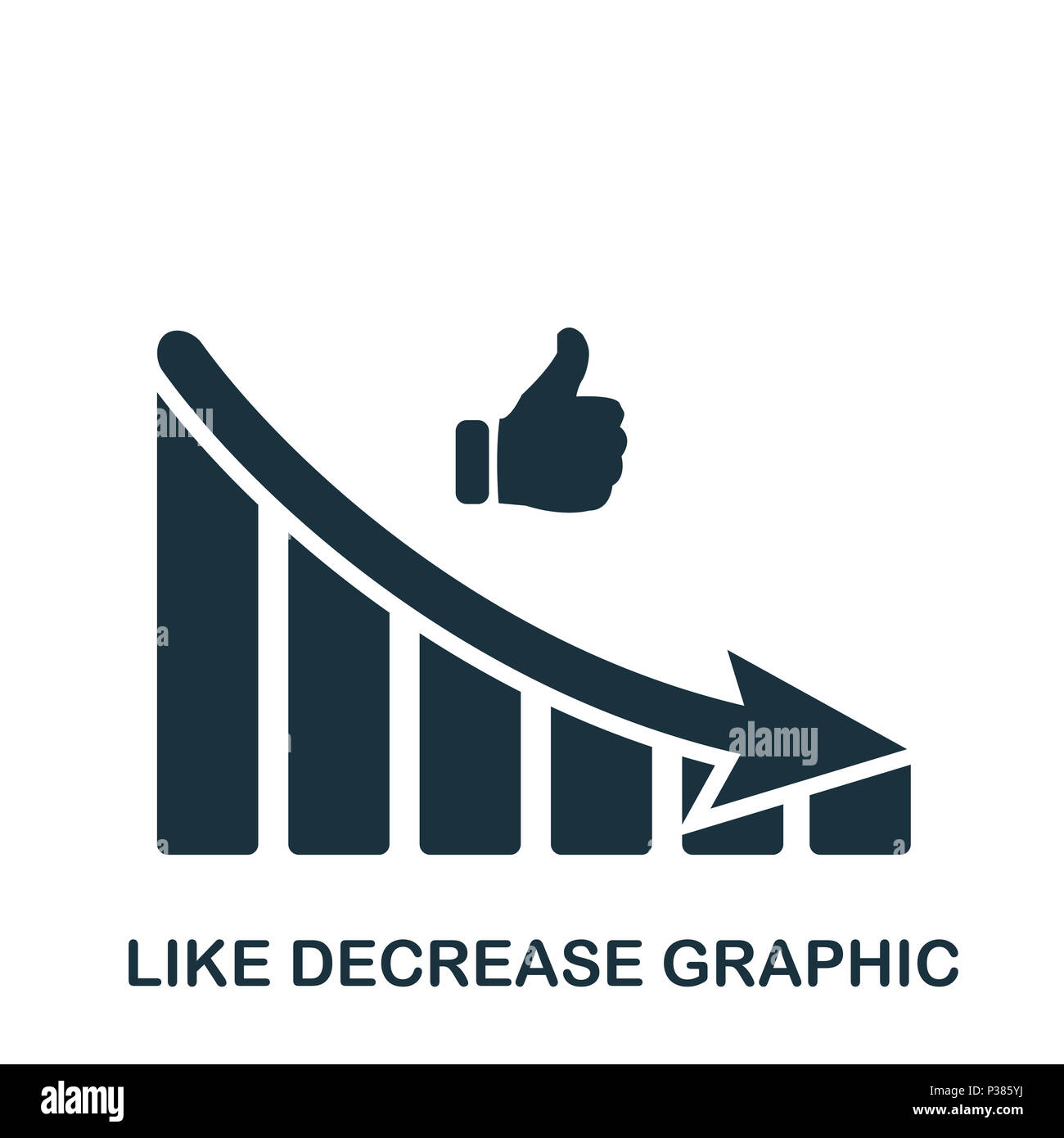 Like Decrease Graphic icon. Mobile app, printing, web site icon. Simple element sing. Monochrome ...