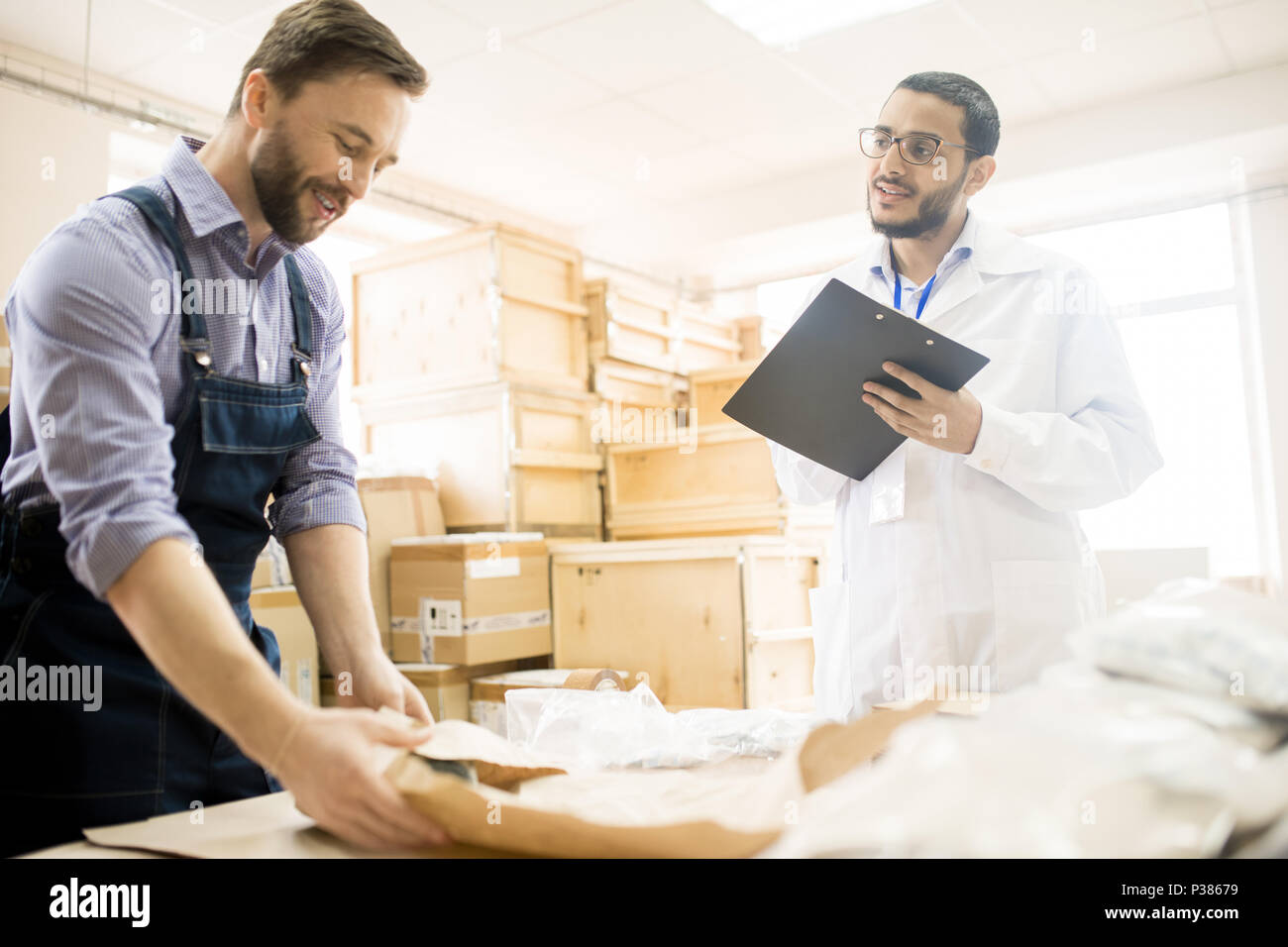 Working Process at Factory Warehouse Stock Photo - Alamy