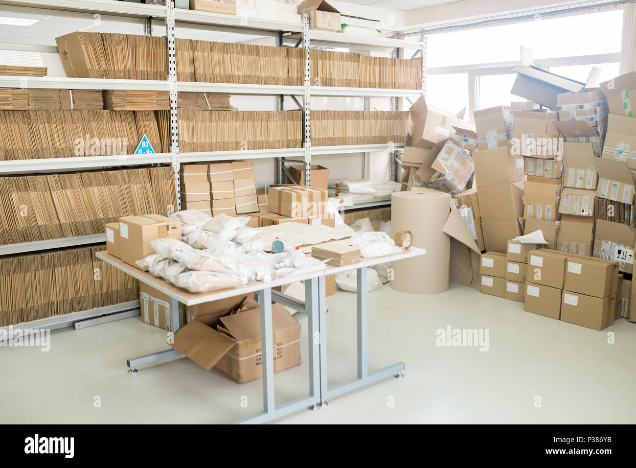 Interior of Factory Warehouse Stock Photo - Alamy