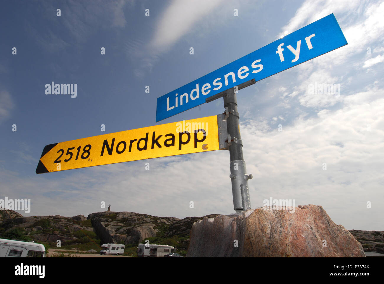 Norwegian travel and direction signs hi-res stock photography and ...