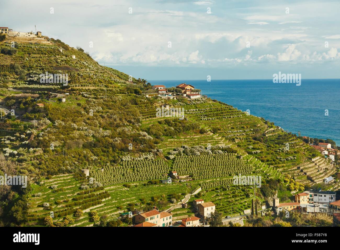 Mediterranean coastal landscape Stock Photo - Alamy