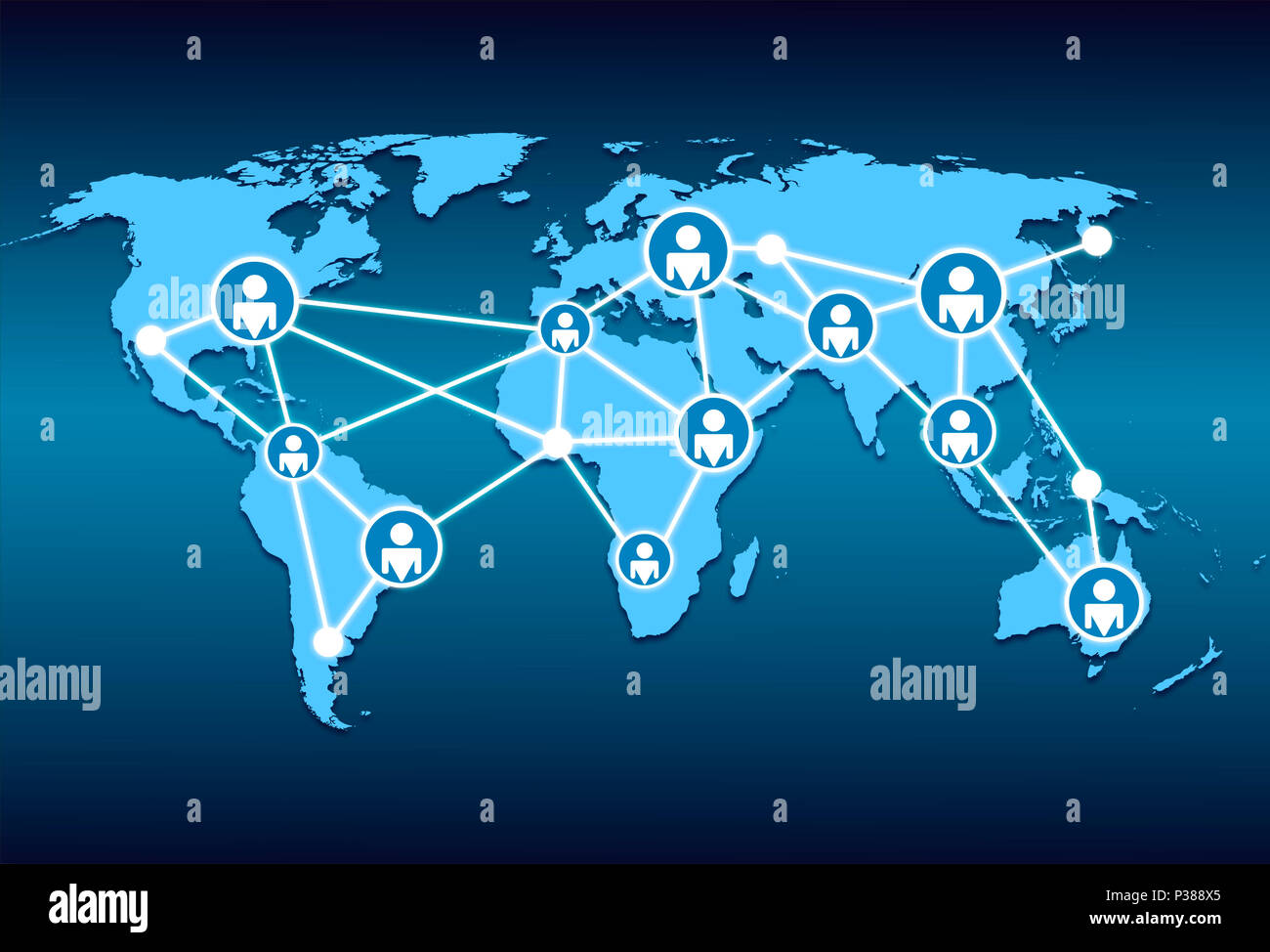 world map and network connection Stock Photo - Alamy