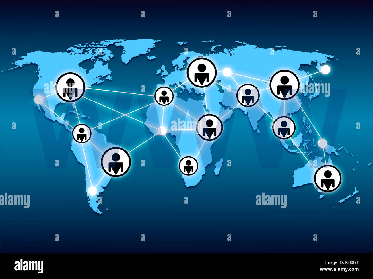 world map and network connection Stock Photo - Alamy