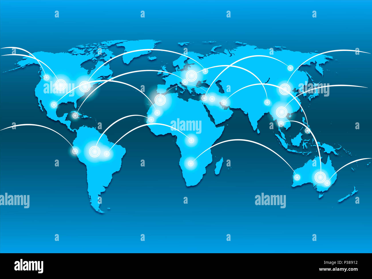 world map and network connection Stock Photo - Alamy