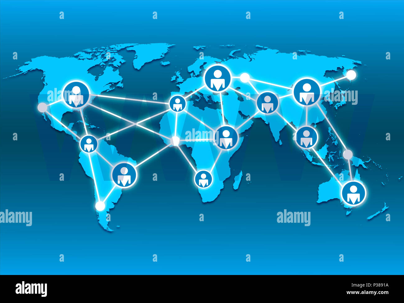 world map and network connection Stock Photo - Alamy