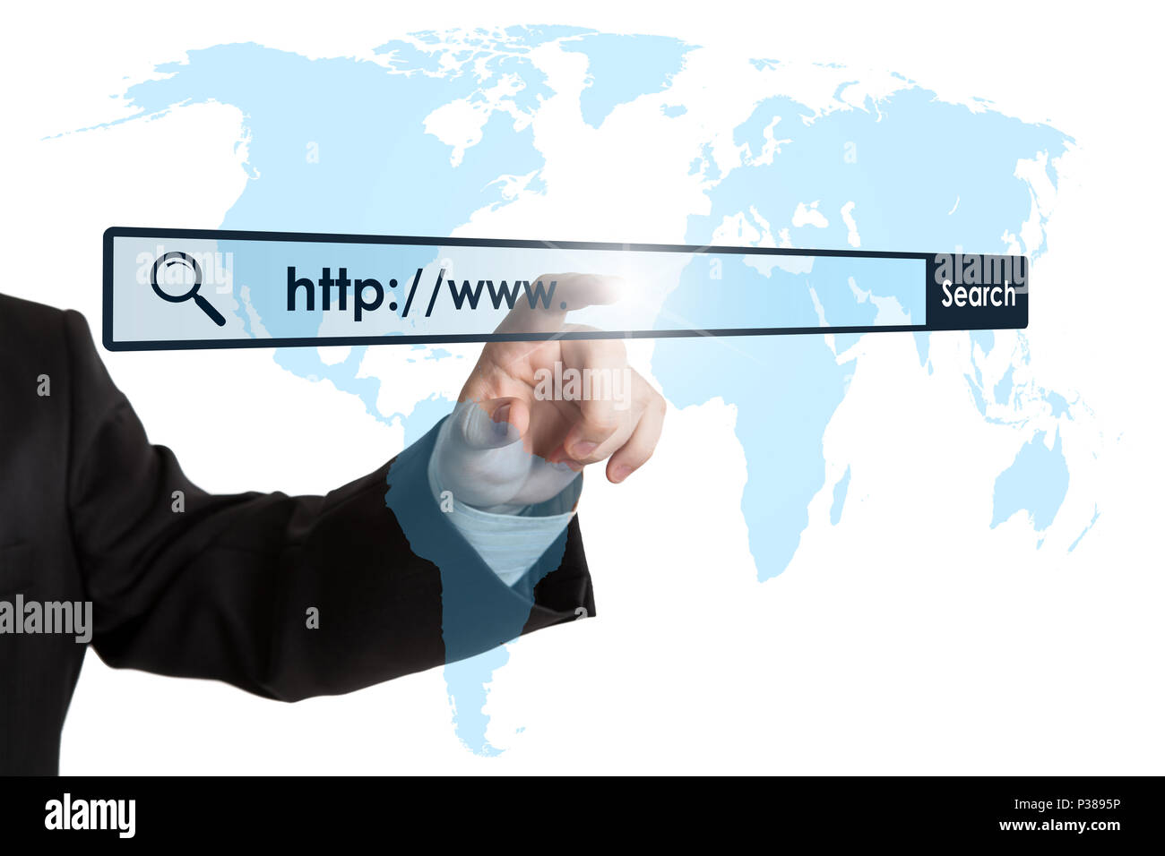 world map and world wide web searching Stock Photo - Alamy