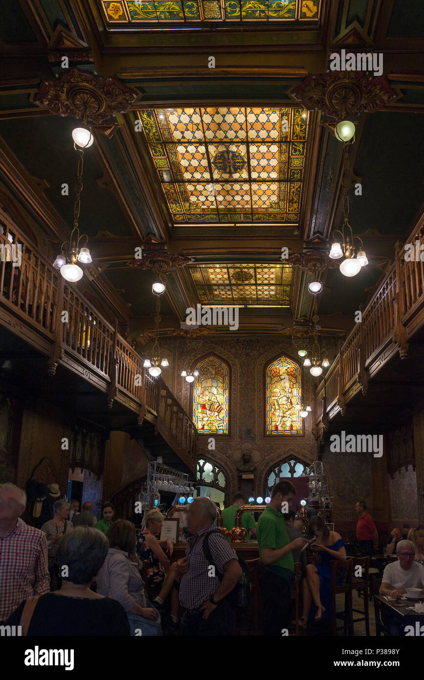 BUCHAREST, ROMANIA - JUNE 2, 2018: Caru' cu Bere is a bar and ...