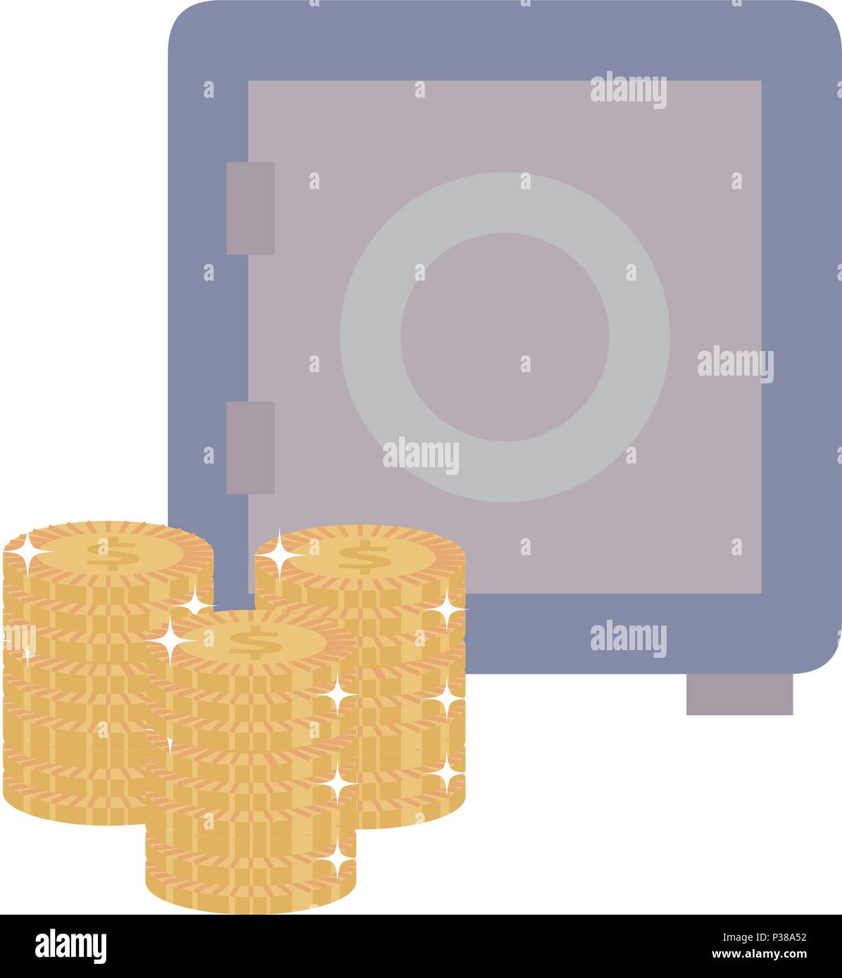 safe box with coins vector illustration design Stock Vector Image & Art ...