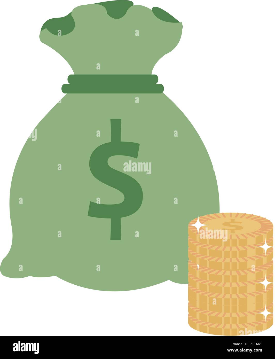 money bag with coins vector illustration design Stock Vector Image ...