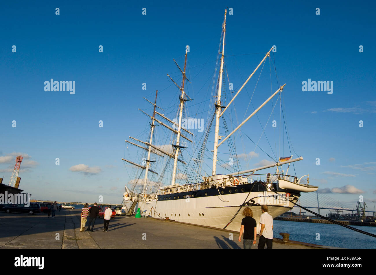 Stralsund, Germany, museum ship Gorch Fock in the harbor Stock Photo ...