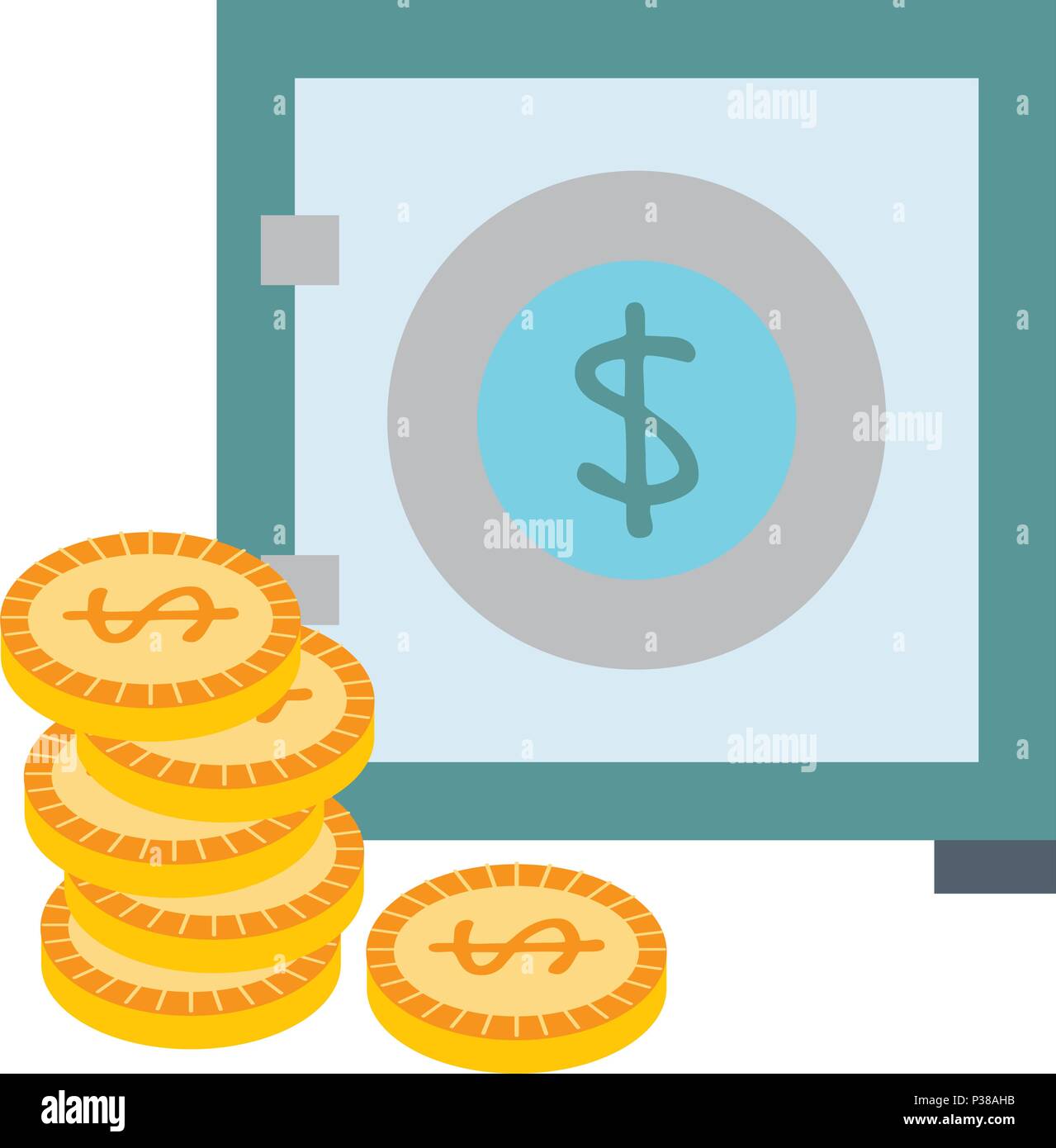 safe box with coins vector illustration design Stock Vector Image & Art ...