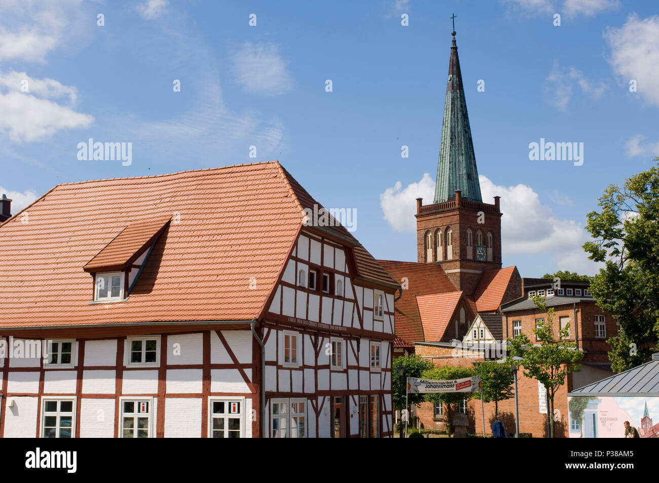 Bergen, Germany, Bergen's oldest half-timbered house and St. Mary's ...